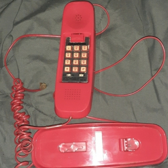 Vintage | Other | 8s Red Cord Telephone Push Button Phone Vintage ...